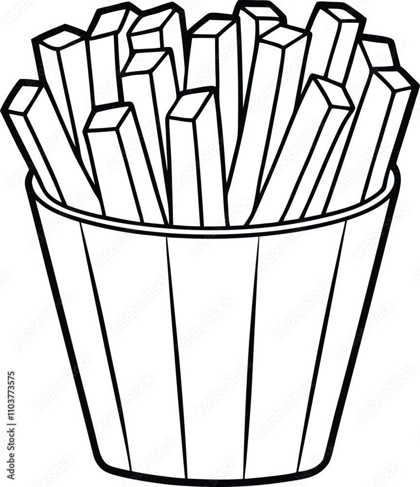 Vector de Stock French Fries Line Art Vector - Minimalist and Creative ...