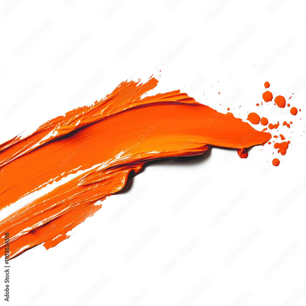thick orange paint line swoosh on PNG transparent isolated white ...