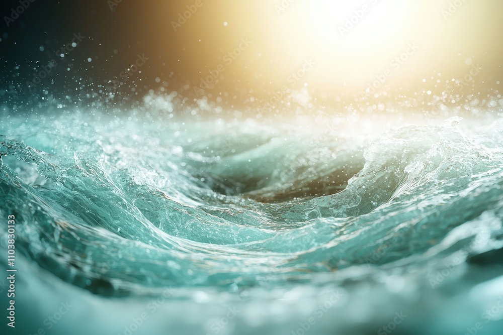 Dynamic Water Swirl Captured in the Golden Light of Sunrise with Vivid ...