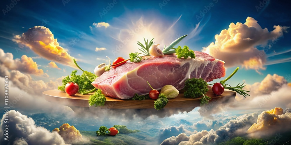 Surreal Culinary Fusion of Pork Tenderloin and Shoulder in Dreamlike ...