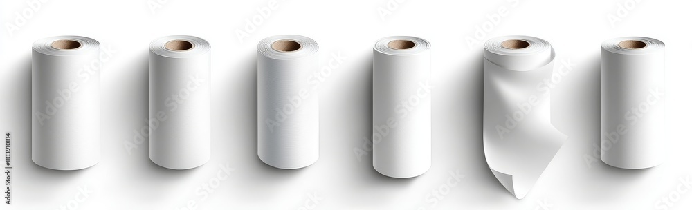 Contemporary and lifelike representations of blank white receipts, POS ...