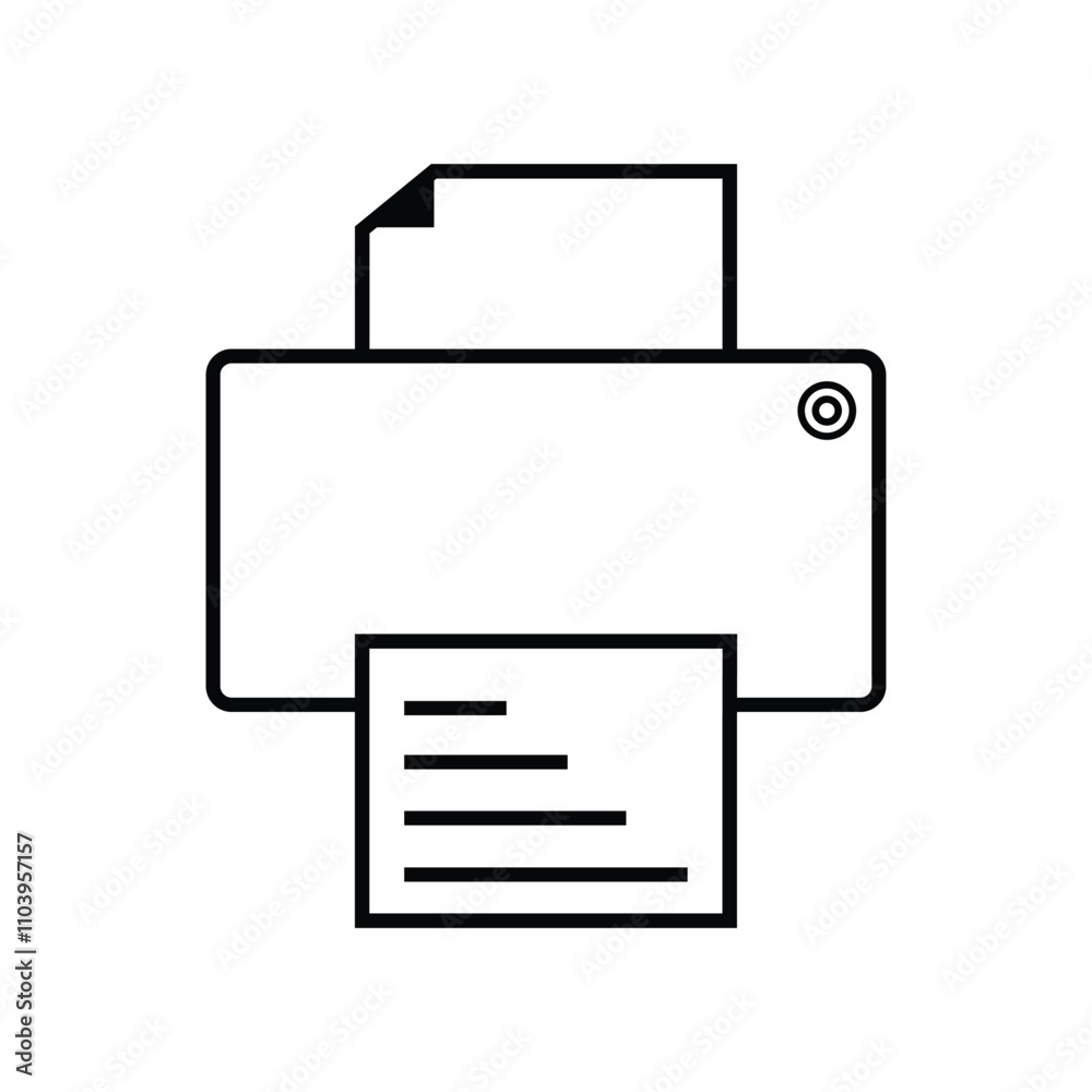 Printer icon template color editable. Print documents technology symbol ...