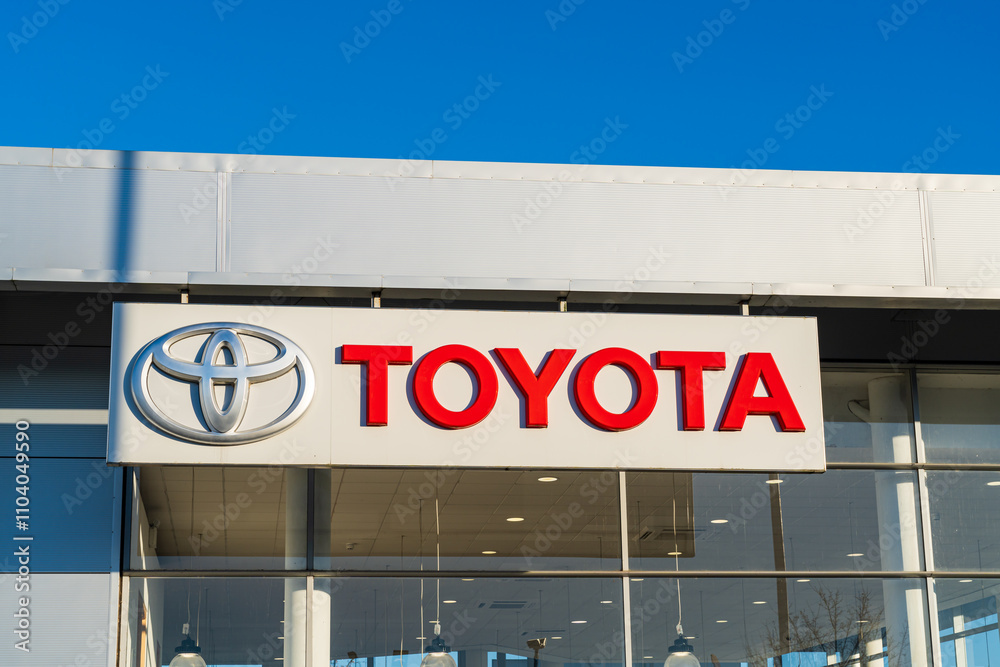 Tamworth, UK – November 26th 2024: External signage of Toyota motor ...