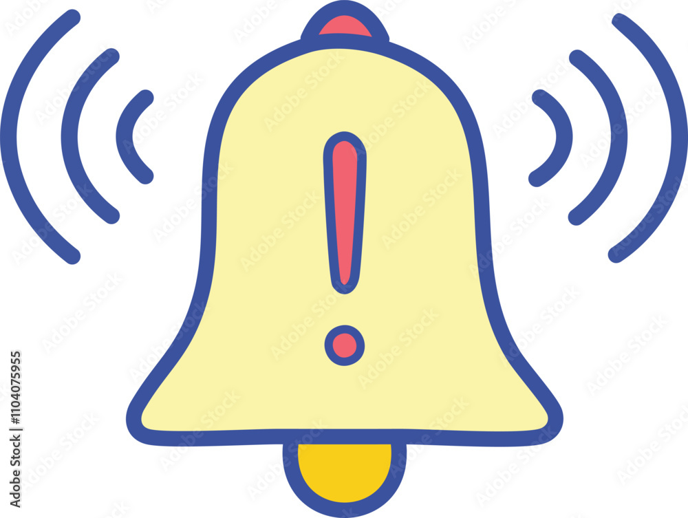 Alert bell notification. Urgent message symbol; ringing bell with ...