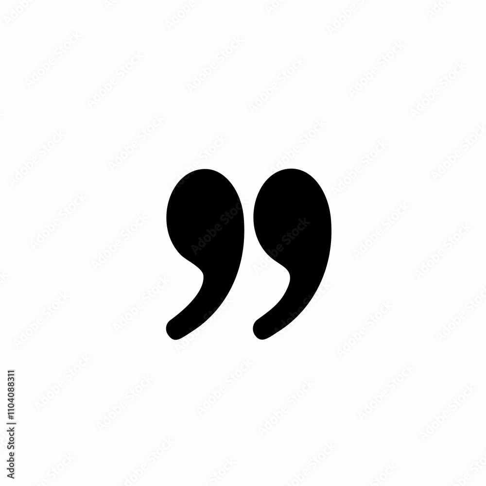 Quotation Marks Icon - Quote, Text, and Citation Symbol in Solid Black ...