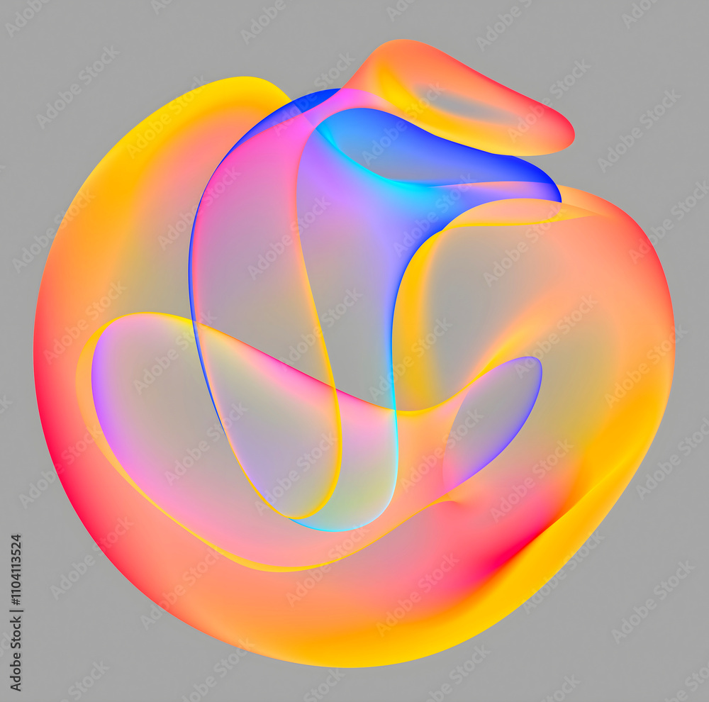 3d render of abstract art with surreal alien ball sphere flower in ...