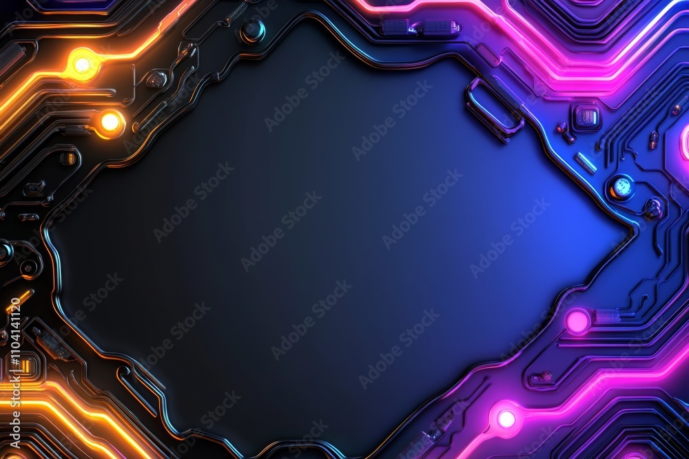 Abstract tech banner for 2025 with intricate circuit board patterns ...