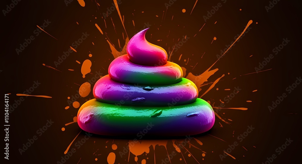 Slimy Poop, Pile of Excrement, Stinky Vibrant Feces, Defecation Dung ...