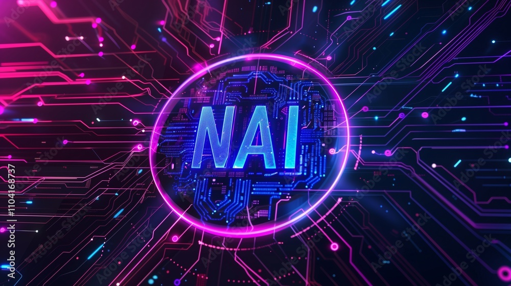 ai npu artificial intelligence processor with radial lines codes advance futuristic circuit ...