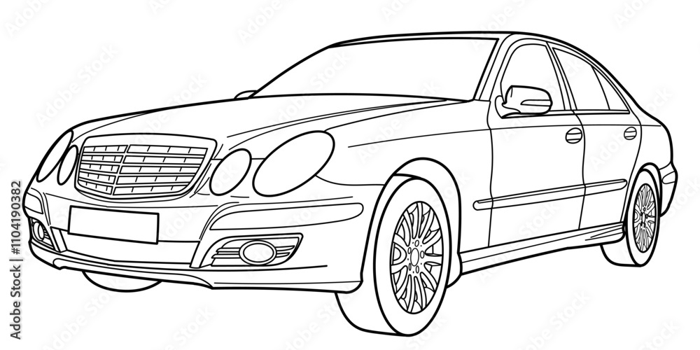 Ivano-Frankivsk, Ukraine - 18 June 2024: Outline drawing of a set ...