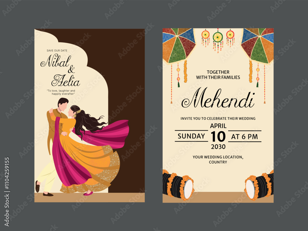 hindu wedding card design for marriage ceremony invitations haldi and ...