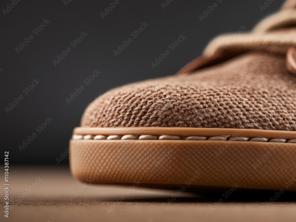 This close-up showcases a shoe made from sustainable, plant-based ...