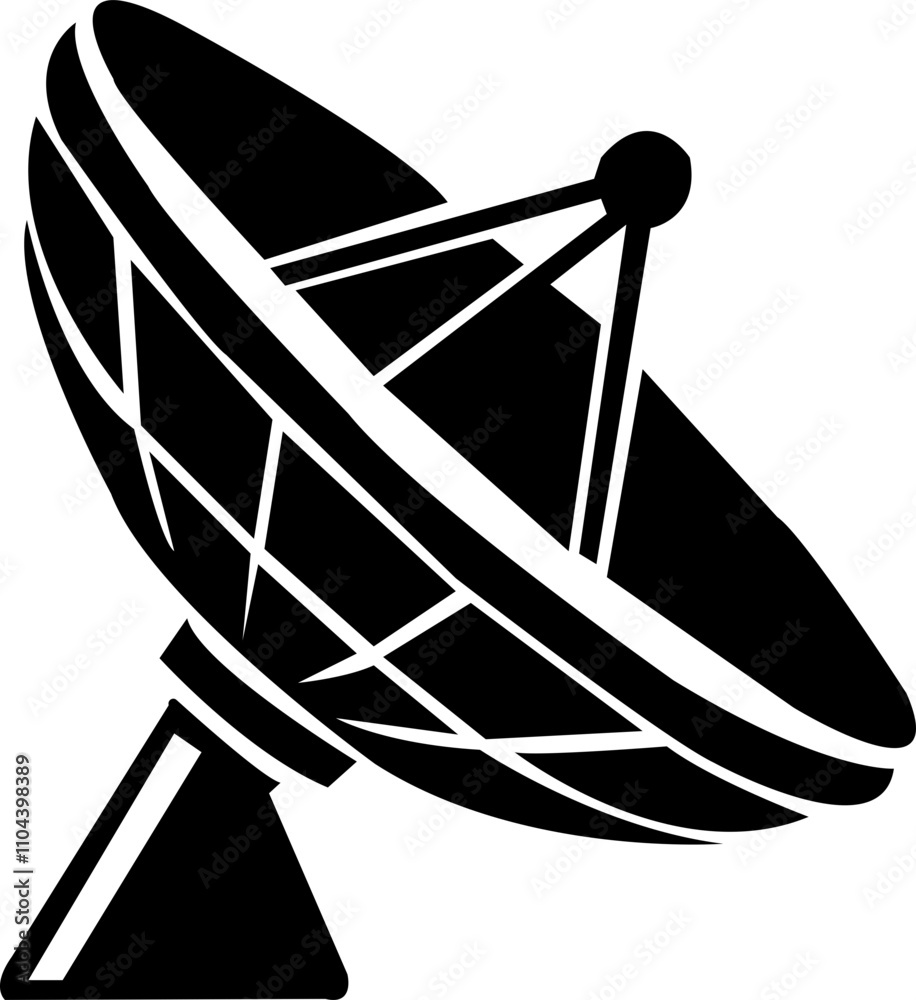 dish antenna silhouette vector, wi - fi, network, station, cable, television, communication ...