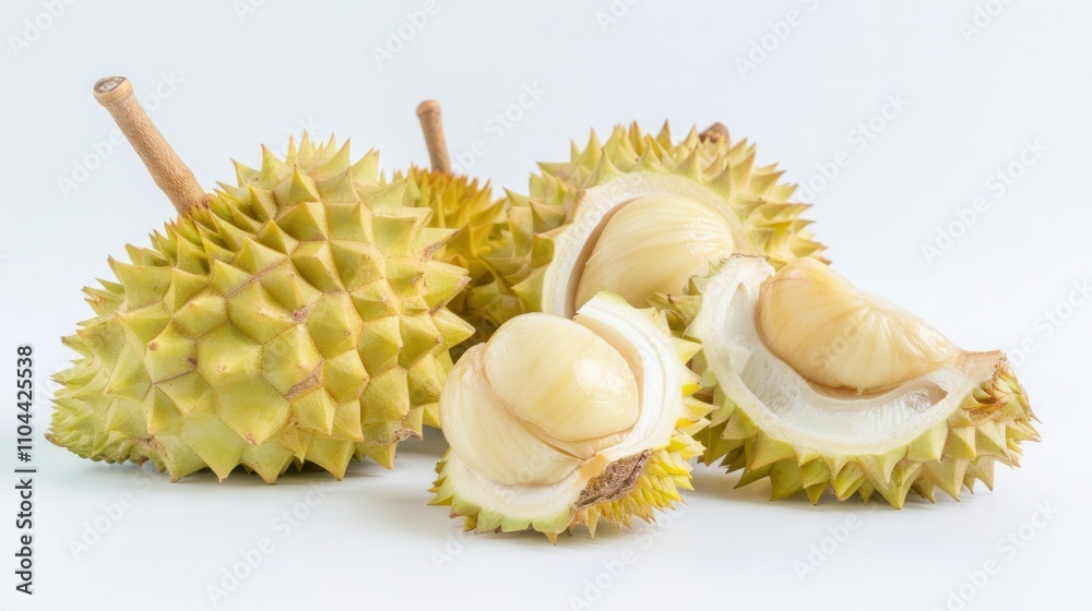 photograph of Educational pictures of durian highlighting the allicin ...