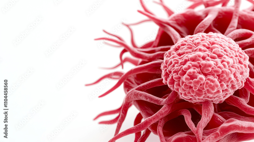 Lymphocyte immune cell activation concept. A close-up view of a cancer ...