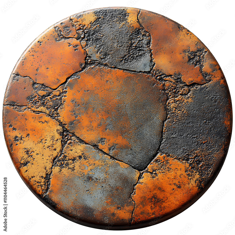 Round terracotta stone top view PNG. Terracotta texture for ...