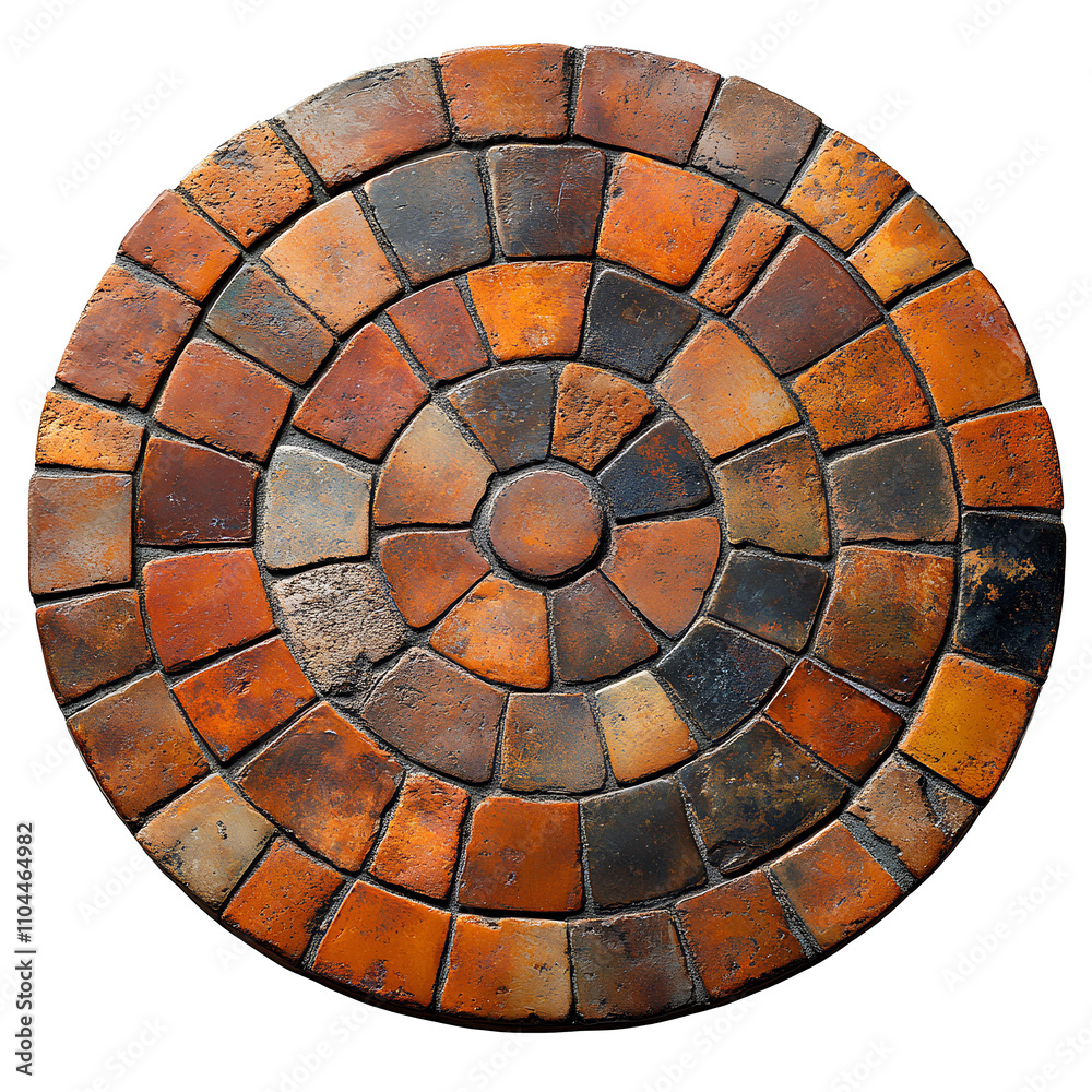 Round terracotta stone top view PNG. Terracotta texture for ...