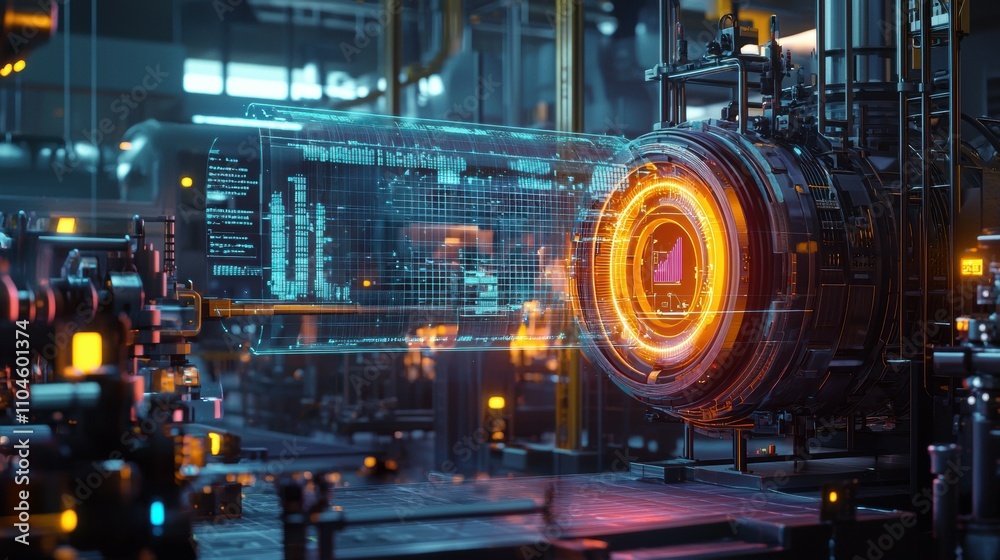 Exploring digital twin visualization in a futuristic industrial mac ...