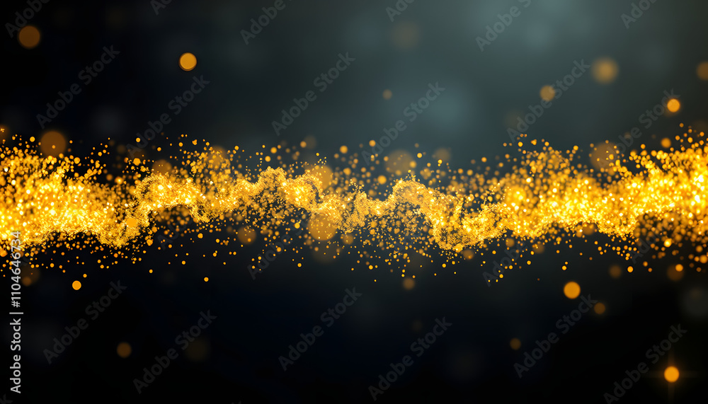 premium gold glitter, gold confetti frame. glittering gold magic dust ...