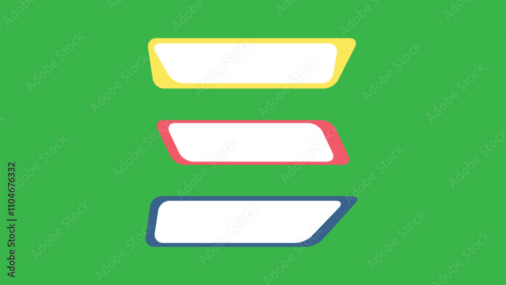 Design a set of text boxes with different shapes and different colors ...