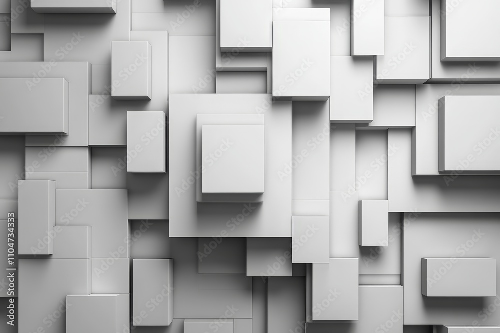 The structured design of minimalistic white cubes creates a modern ...