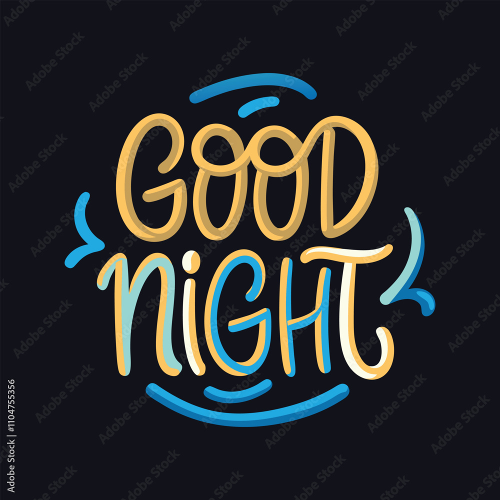 "Cozy and calming 'Good Night' typography with soft, dreamy fonts and ...