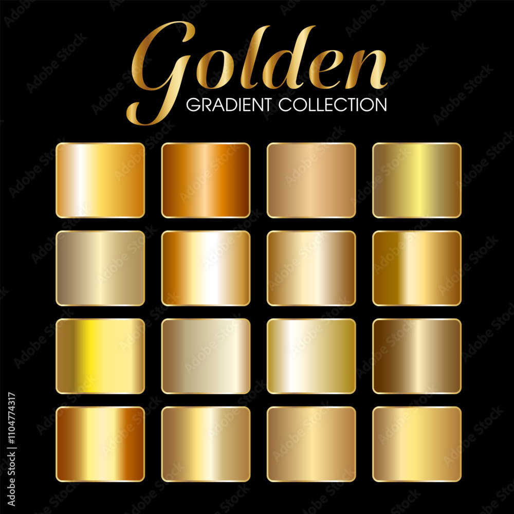 Gold gradient collection set Stock Vector | Adobe Stock