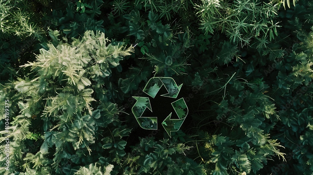 Natural Green Recycling Symbol - A Symbolic and Eco - Friendly Visual ...