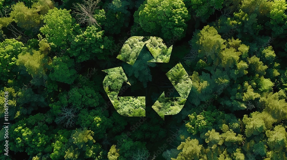 Natural Green Recycling Symbol - A Symbolic and Eco - Friendly Visual ...
