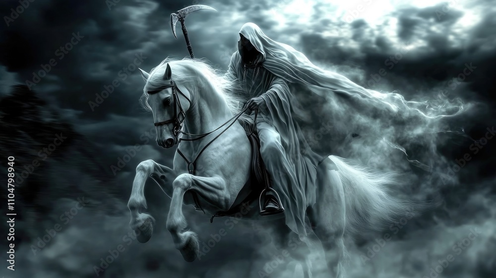 Pale horse of Revelation: symbol of death, destruction, haunting of a ...