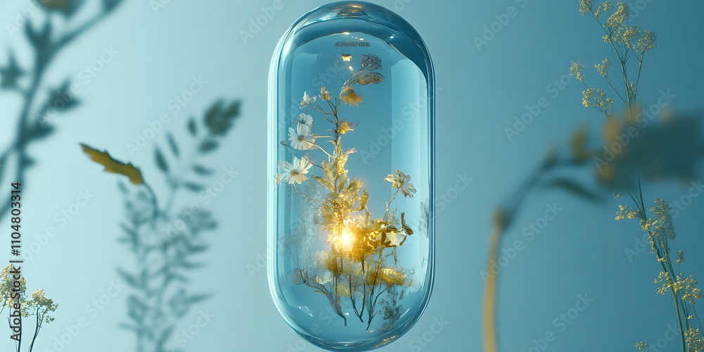 Surreal Flower Capsule Magnesium Glycinate Supplement Art Nature ...