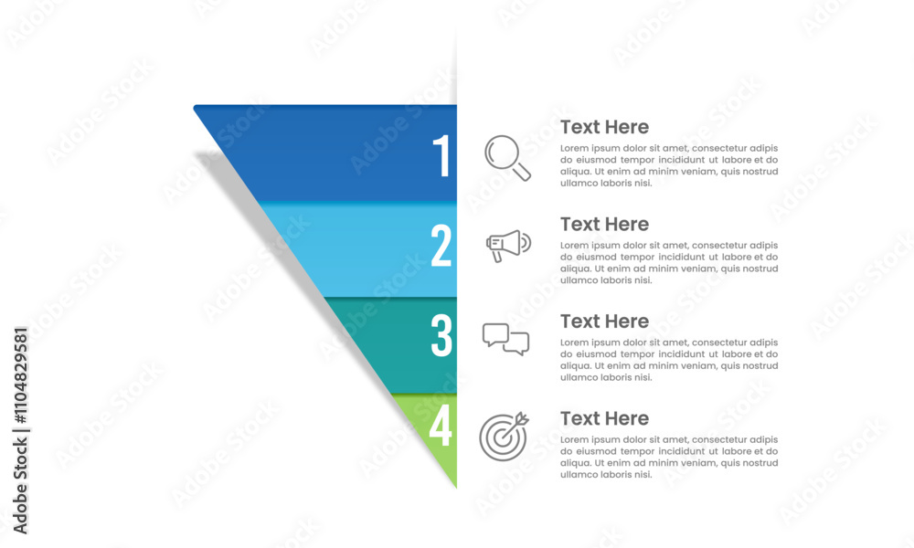 Infographic 4-step filter to achieve business goals. Presentation, Data ...