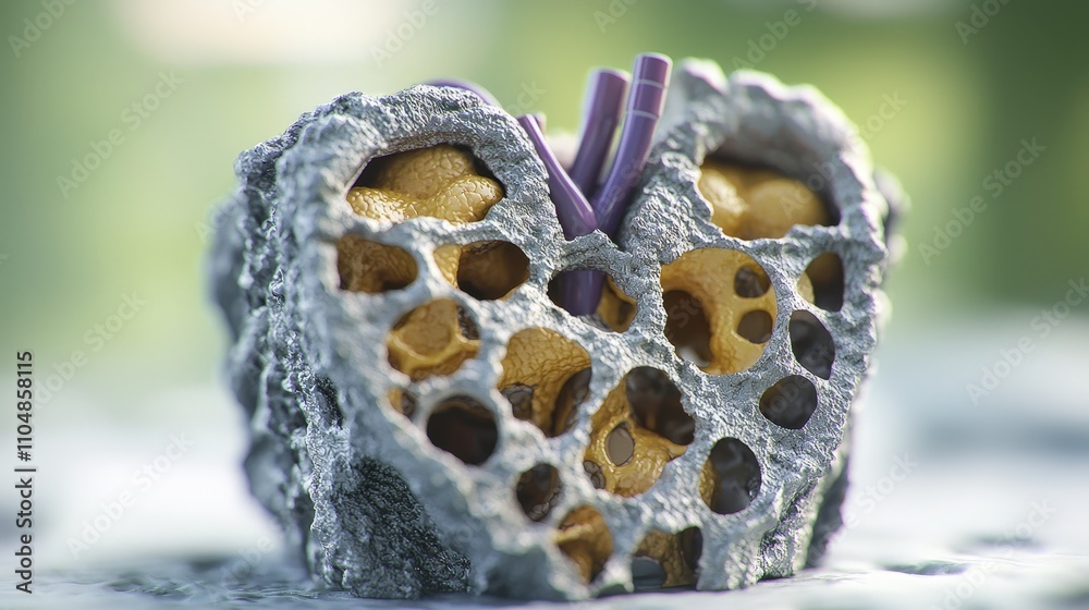 3D Render Porous Structure Medical Illustration Heart Stent Anatomy ...