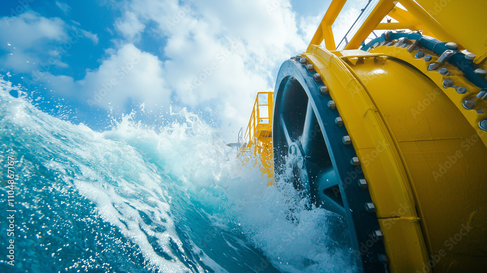 dynamic view of tidal energy system harnessing ocean power in coastal ...