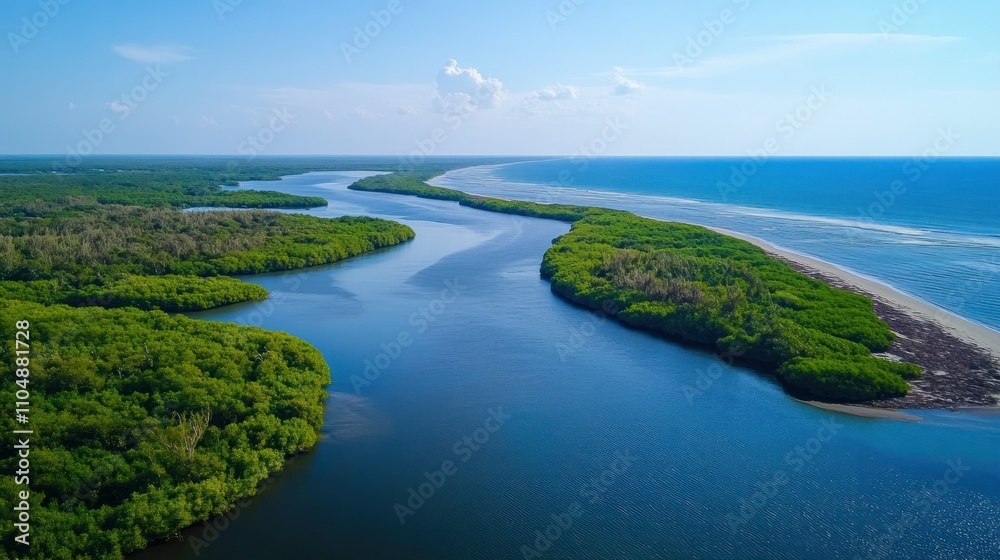 Mangrove ecosystems, showing diverse coastal habitats Stock Photo ...