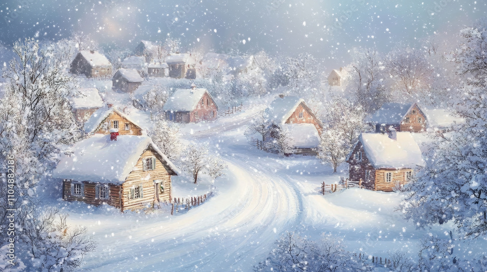 Winter Wonderland Village: A Snowy Christmas Card - Festive winter ...