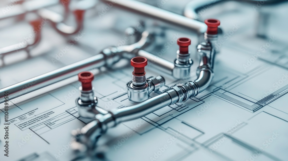 A close-up of hydronic underfloor heating pipes laid out in a floor ...