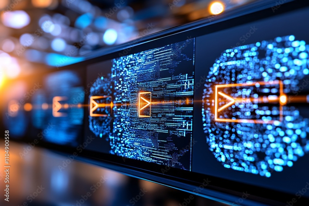 A streaming platform screen buffering bytes of data as a video plays ...