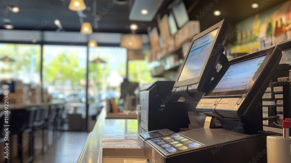 POS terminals set isolated on transparent background. Vector realistic ...