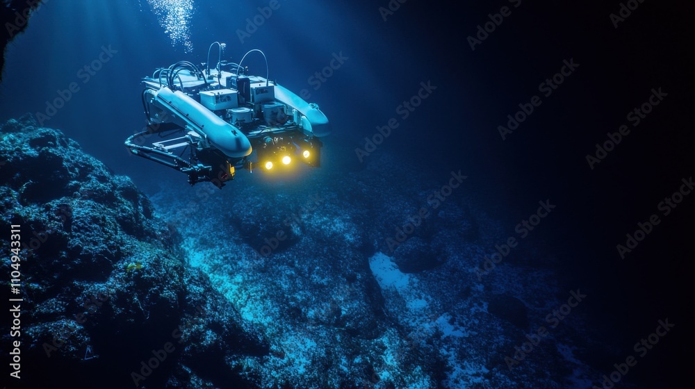 An underwater robotic research station studying marine life in the ...