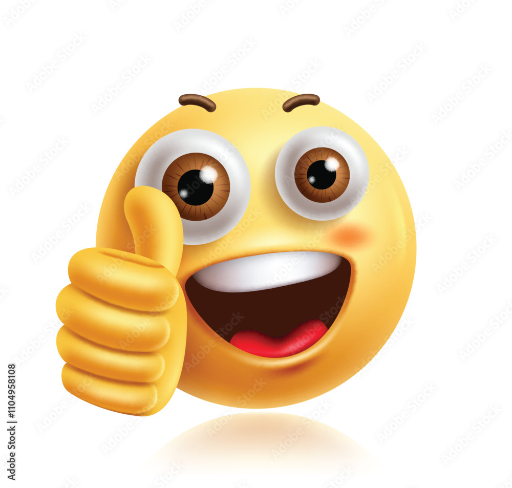 Approved emoji clipart 3d character. Thumbs up emoji character in hand ...
