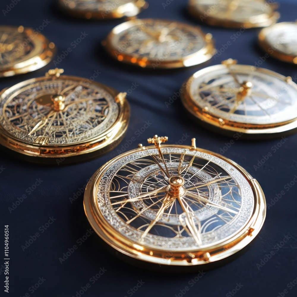 Stock-Illustration „Exploring precision brass astronomical quadrants and astrolabes a deep dive ...