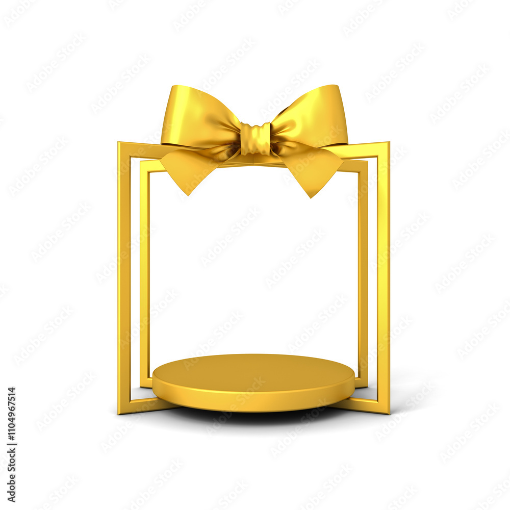 Premium and luxury blank gold gift box product display mockup podium or ...