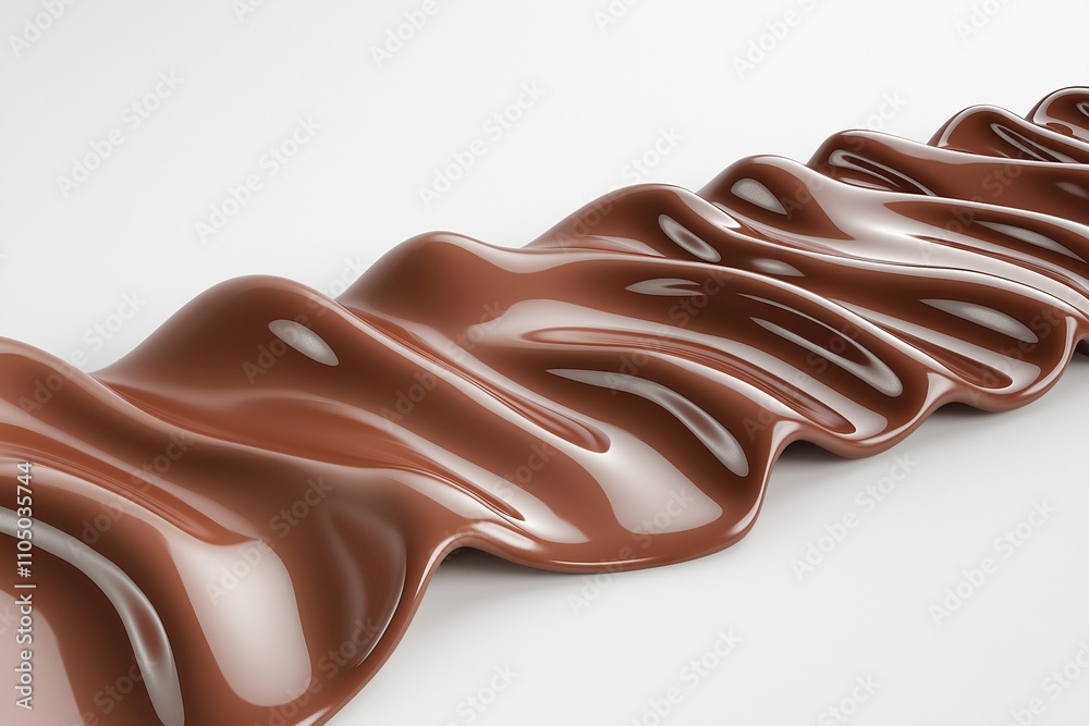 Liquid chocolate crown splash. In a liquid chocolate pool. With ...