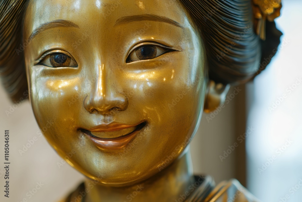 Japanese woman, immortalized as a gold statue, exudes artistry through ...