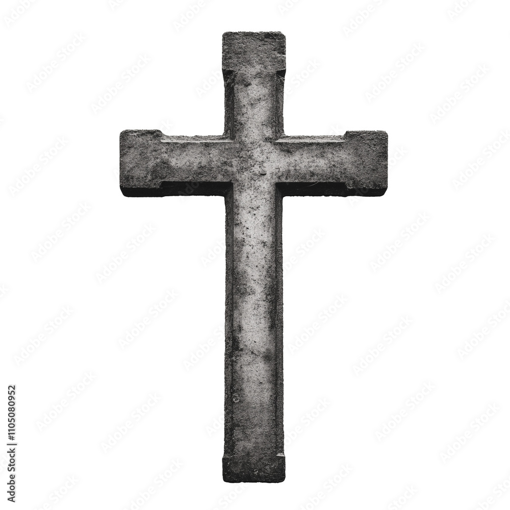 Grey stone cross, isolated, transparent background, png Stock Photo ...