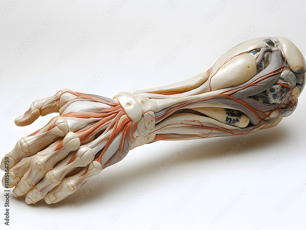 Detailed 3D anatomical model of the human foot showcasing the intricate ...
