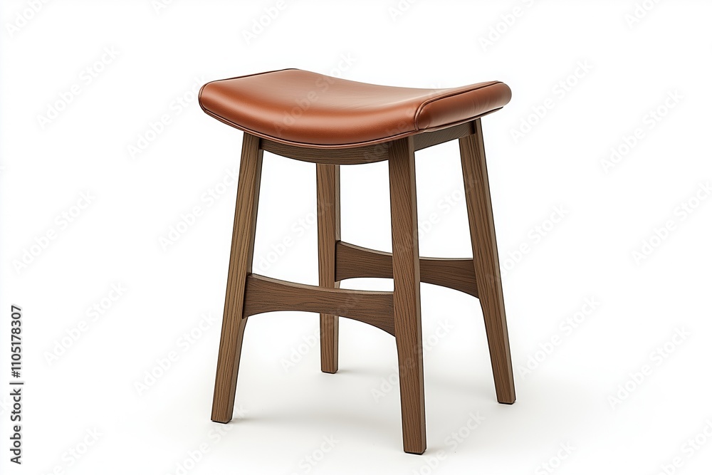 Leather bar stool side view isolated on white background Stock Photo ...