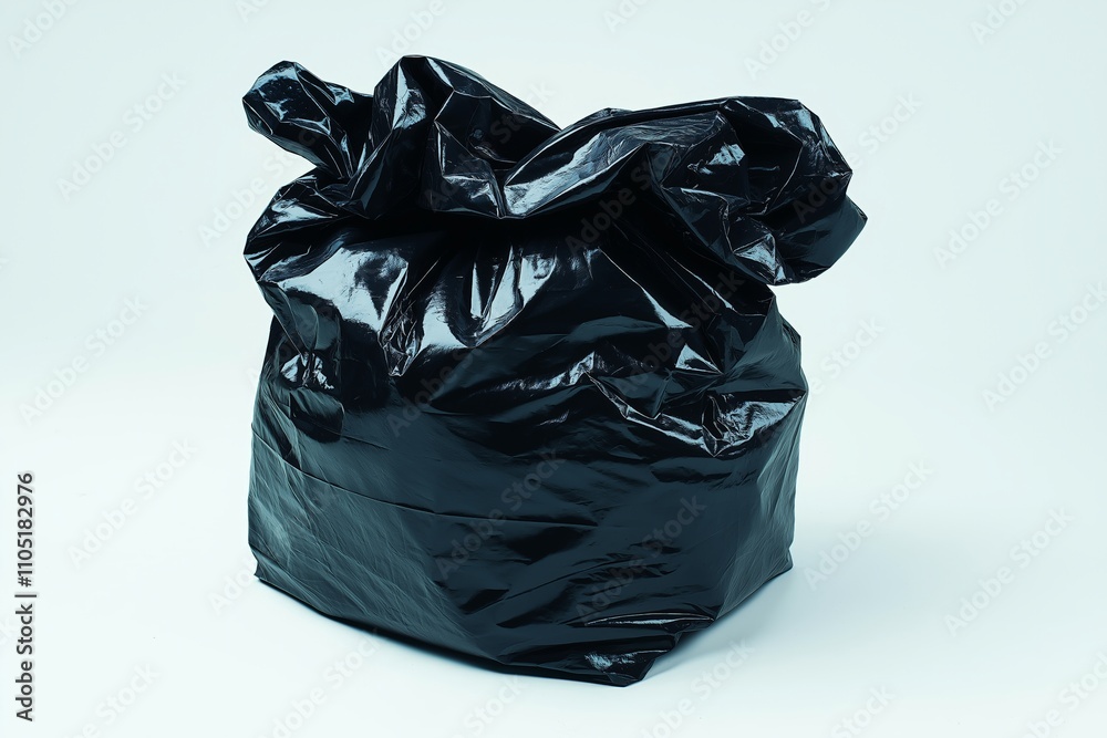 Garbage bag isolated on a white background as a symbol of waste ...