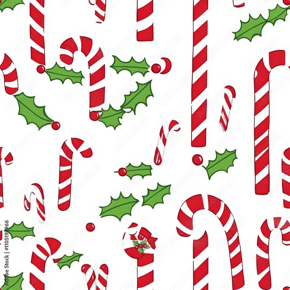 festive typography pattern, repeating ho ho ho text, candy striped letters, santa belt detail ...